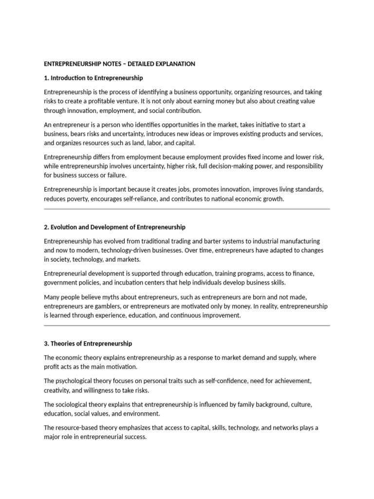 ENTREP NOTES | PDF | Entrepreneurship | Business