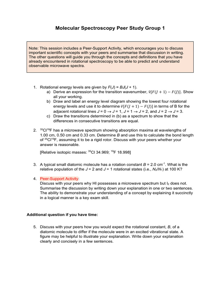 and Workshop Questions_2025-26 | PDF | Infrared Spectroscopy | Spectroscopy