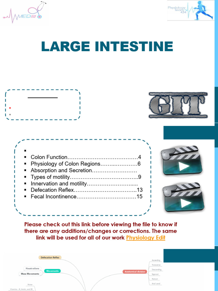 6-Physiology of Large Intestine (1) | PDF | Large Intestine ...