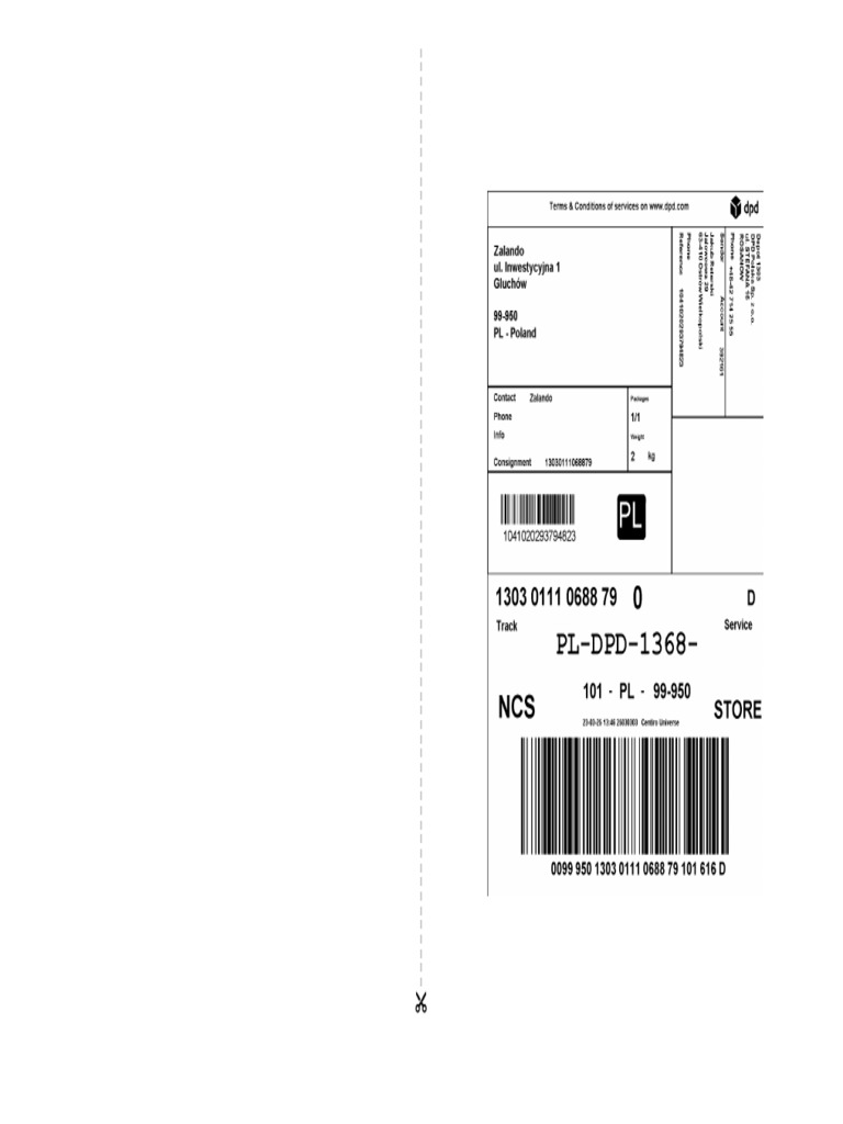Zalando Returnsheetlabel 10906092858342 | PDF