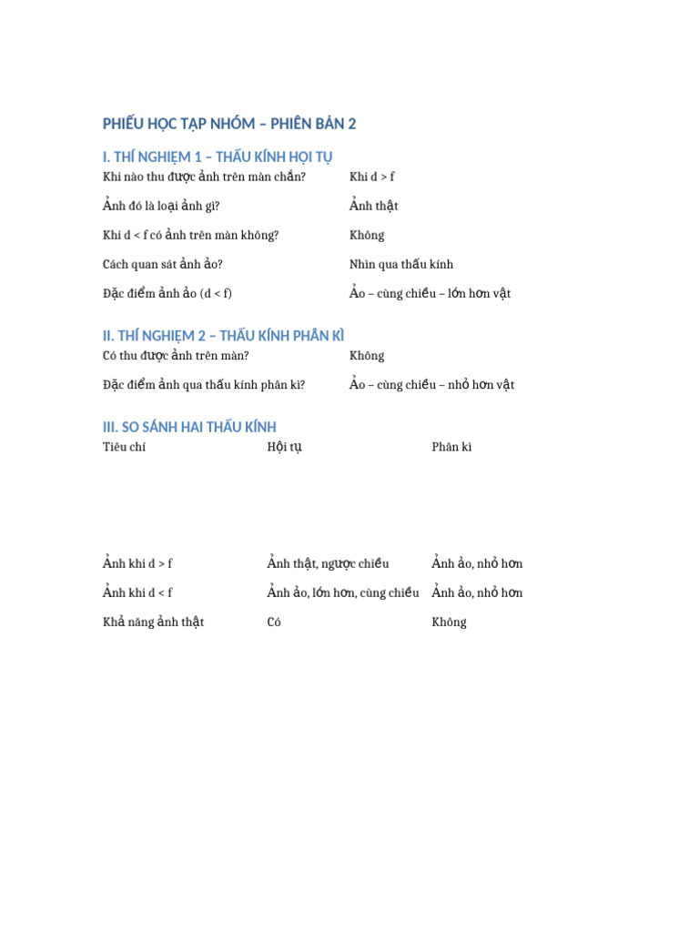 Phieu Hoc Tap Phien Ban 2 | PDF
