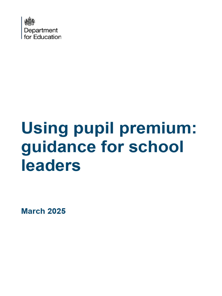 Pupil Premium Guidance for Schools | PDF | Evaluation | Teachers