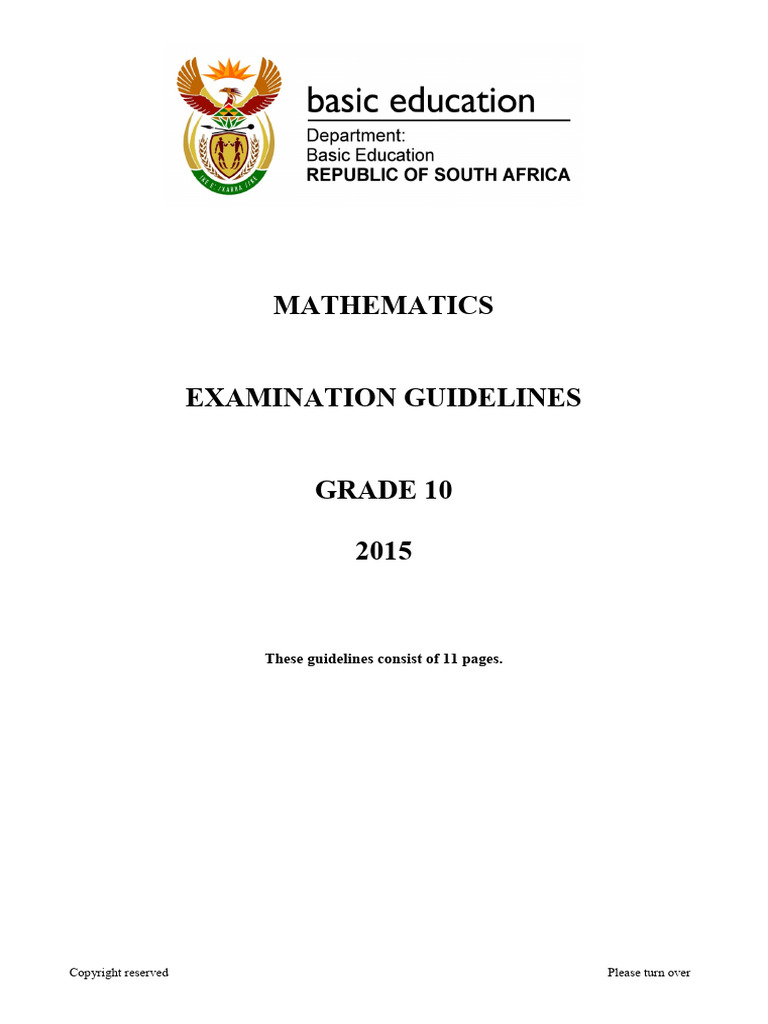 Mathematics Exam Guideline | PDF | Triangle | Area
