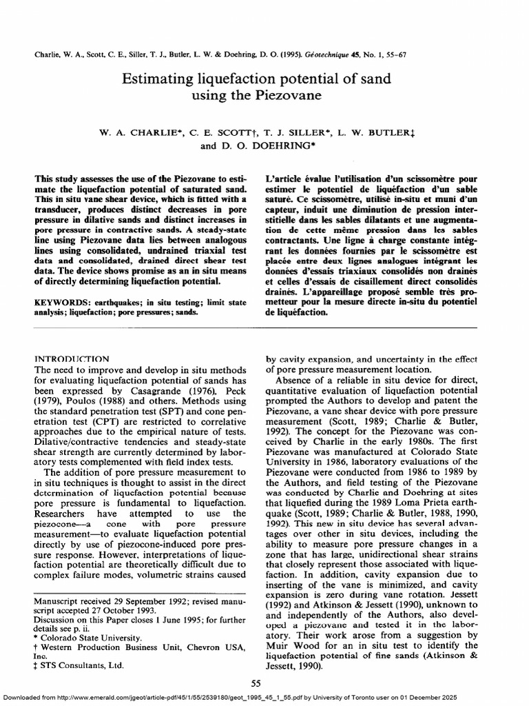 Estimating Sand Liquefaction Potential | PDF | Sedimentology | Soil