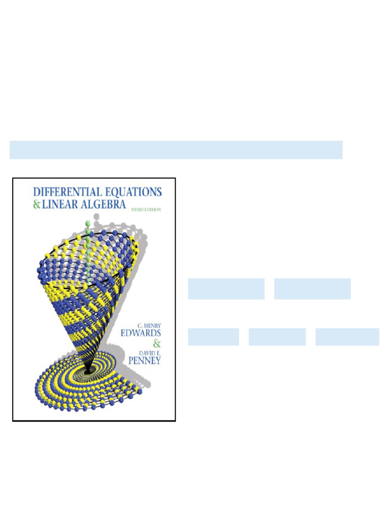 (Ebook) Differential Equations and Linear Algebra by C. Henry Edwards, David E. Penney ISBN ...