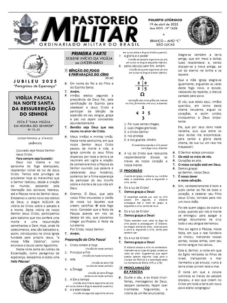 Vigilia Pascal Na Noite Santa ANO C Preto e Branco | PDF