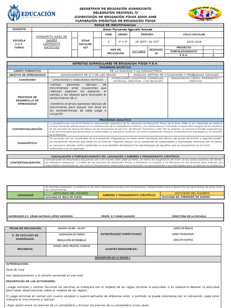 Fase3 MMJ OCT | PDF | Enseñando | Educación Física