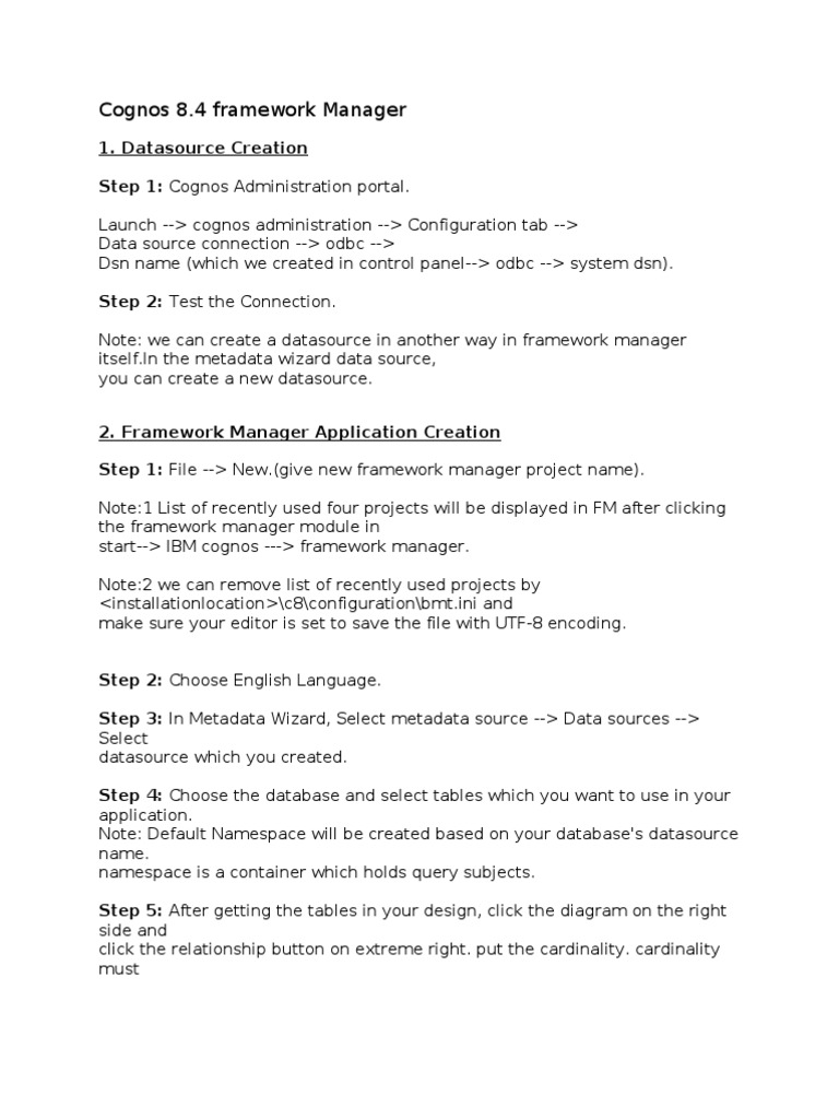 Cognos Framework Manager Example | PDF | Databases | Table (Database)