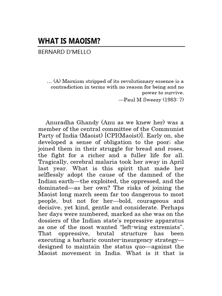 Understanding Maoism and Its Roots | PDF | Marxism | Leninism