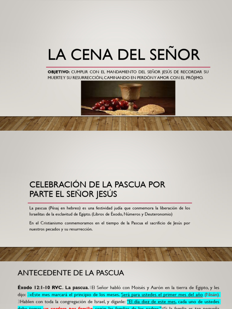 Significado y Celebración de la Cena del Señor | PDF | Pascua | Pascua ...
