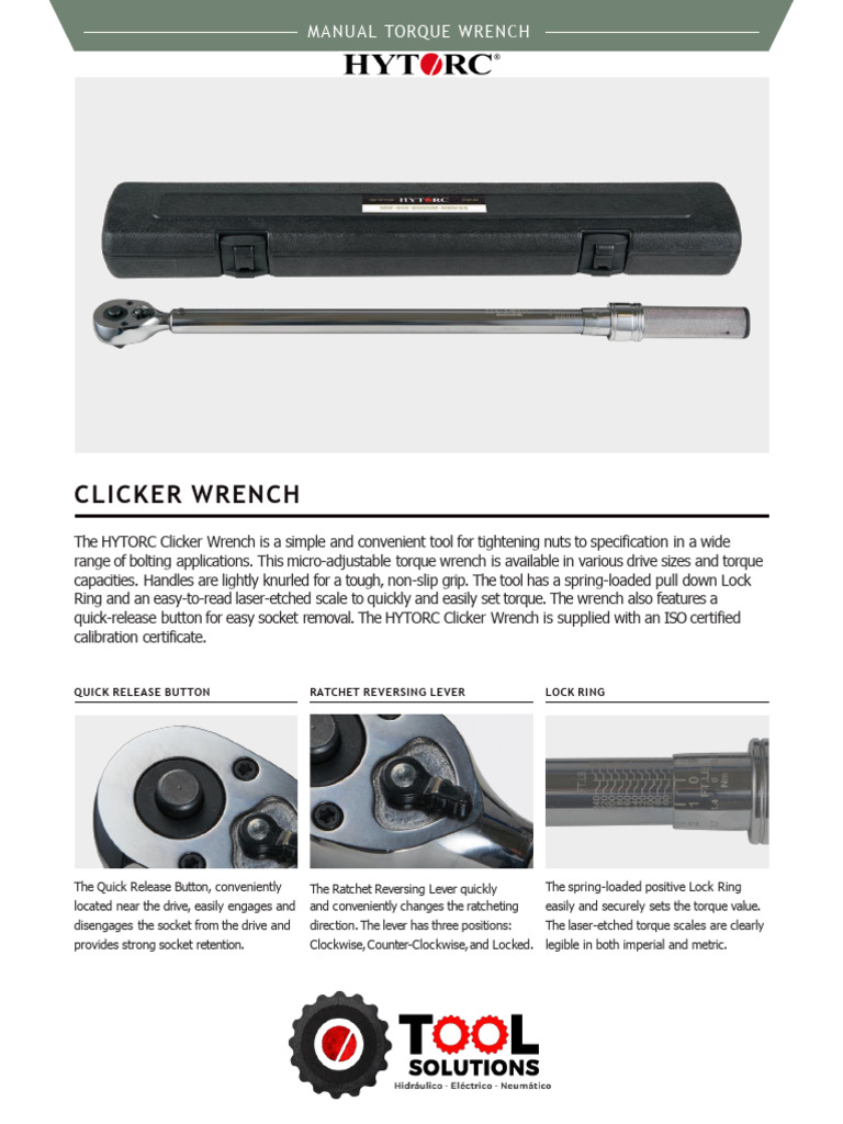 HYTORC Clicker Wrench-cut Sheet | PDF