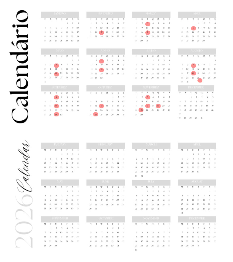 Black and White Simple Minimalistic 2026 Year Monthly Calendar_20260107 ...