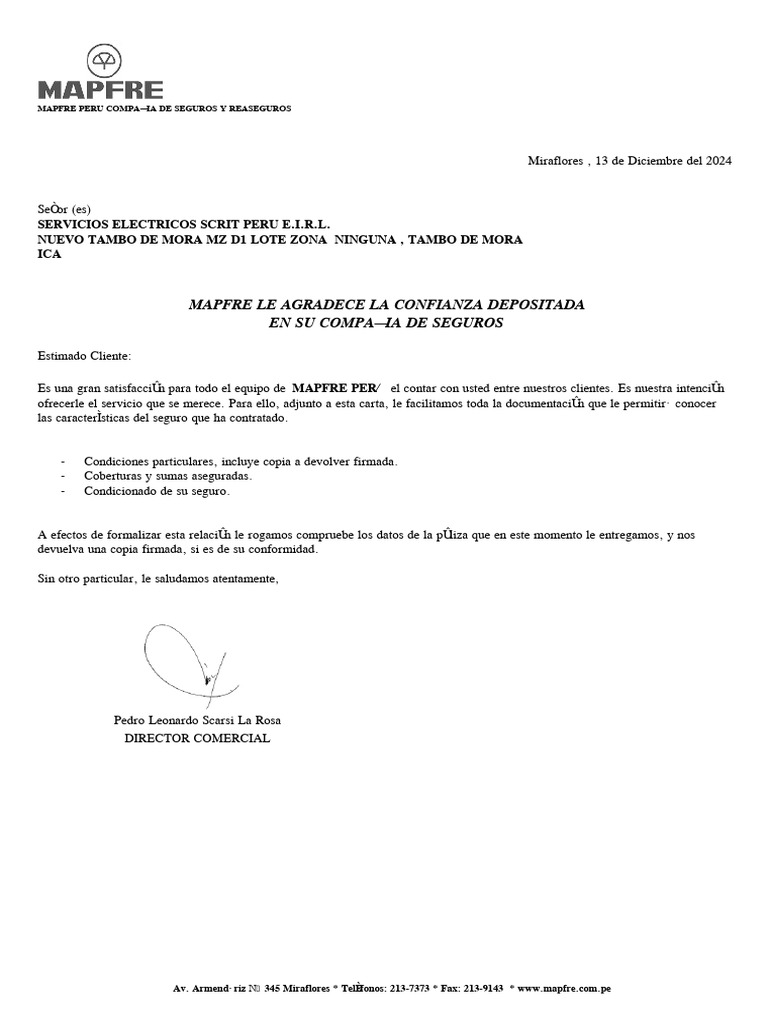 poliza_7012400125090_spto_0 | PDF | Póliza de seguros | Seguro