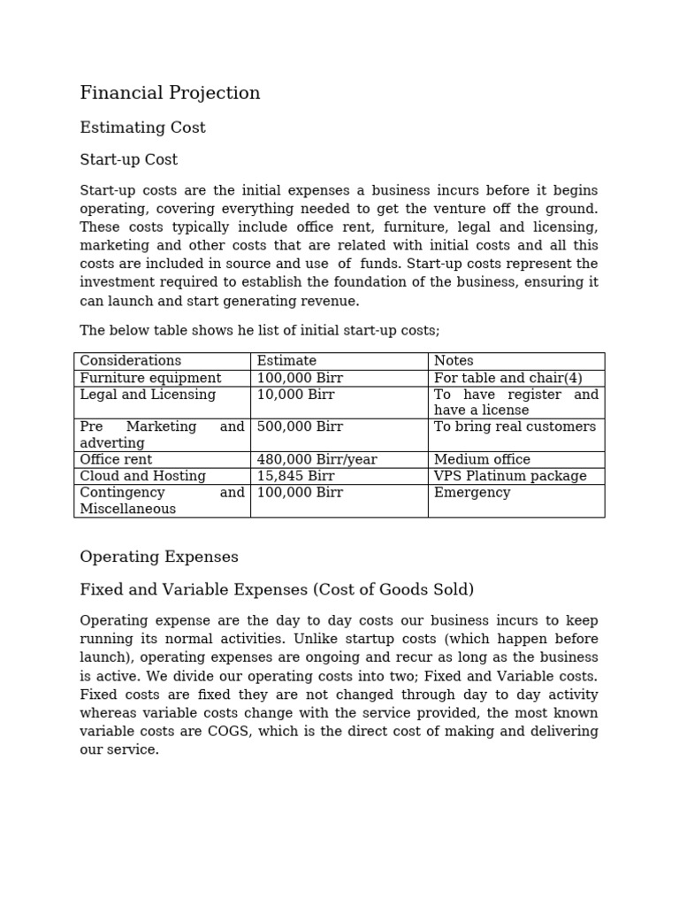 Financial Projectio - Sheger | PDF | Equity (Finance) | Income Statement