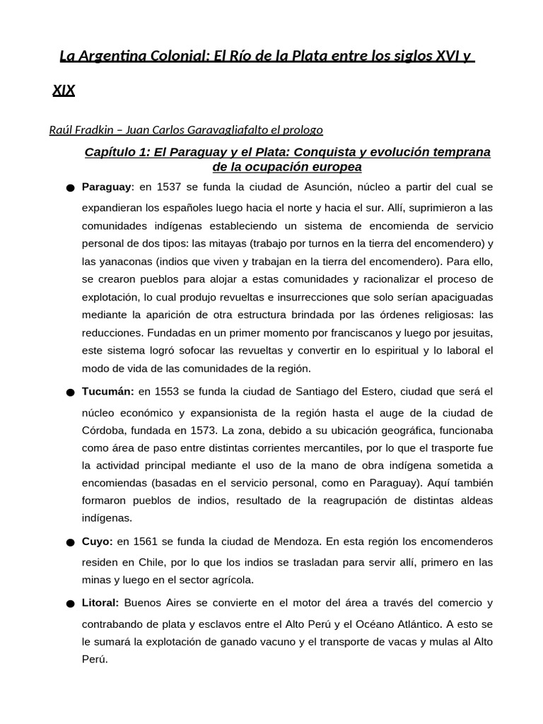 Pdfcoffee.com La Argentina Colonial Resumen Capitulos 5 PDF Free (1 ...