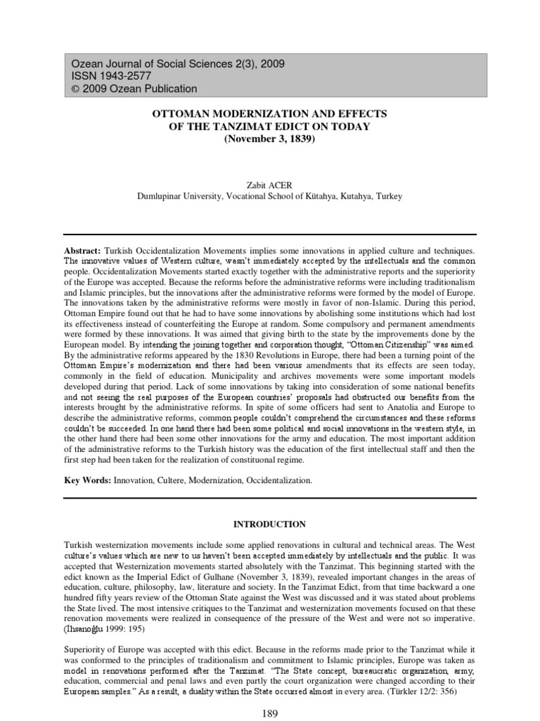 Zabit Acer - Ottoman Modernization | PDF | Ottoman Empire | Sharia
