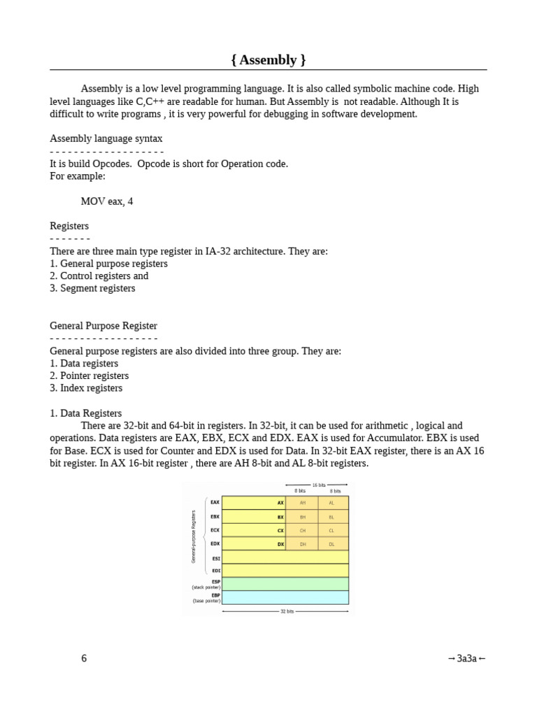 Assembly(Part 1) | PDF | Pointer (Computer Programming) | Assembly Language