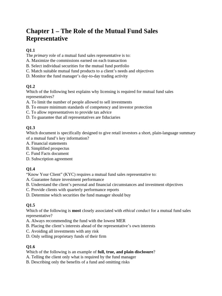 IFC QUESTION BANK 1 | PDF | Investment Fund | Financial Risk