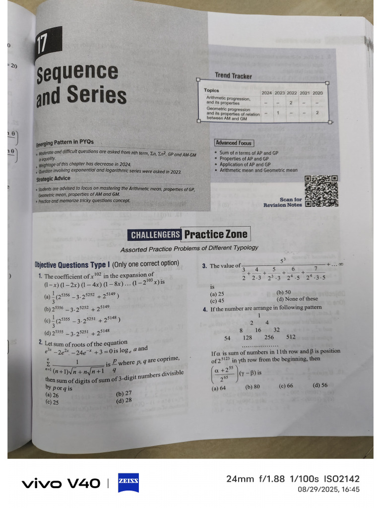 Sequence and Series Questions. | PDF