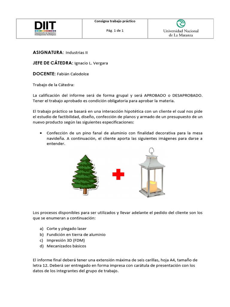 Consigna TP Industrias II 17-08-22 | PDF