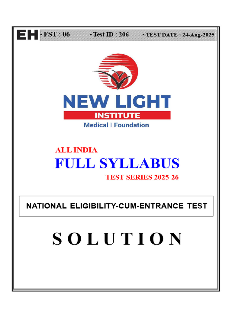 FST-06 (24-Aug-2025) (EH) Solution (1) | PDF | Organic Chemistry | Chemistry