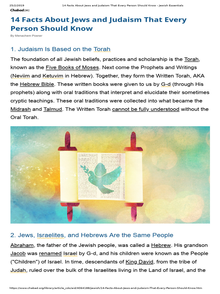 14 Facts About Jews and Judaism That Every Person Should Know - Jewish ...