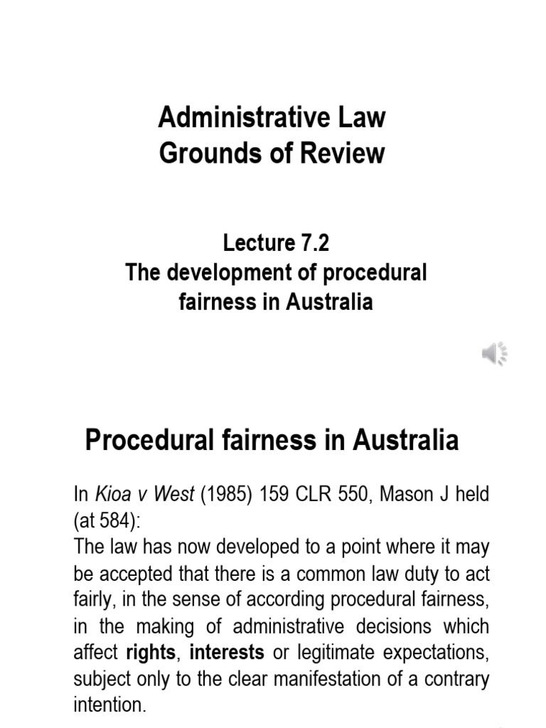 Procedural Fairness in Australian Law | PDF