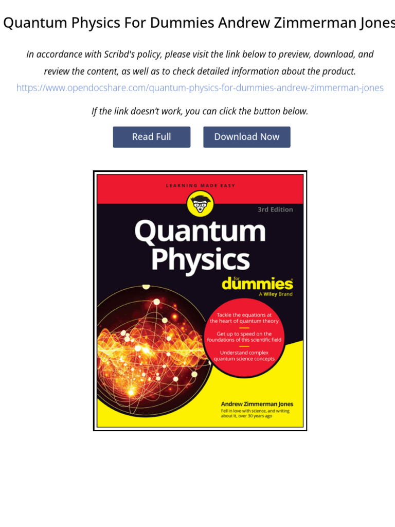 Quantum Physics For Dummies Andrew Zimmerman Jones | PDF | Quantum Mechanics | Spin (Physics)