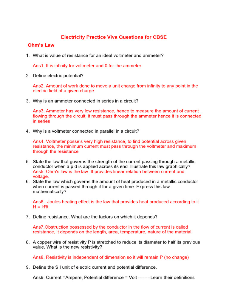Class 12-Physics Practical Viva Questions For Practice | PDF | P–N ...