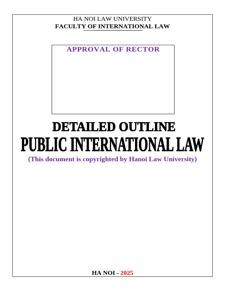 Public International Law Course Overview | PDF | International Law | Treaty