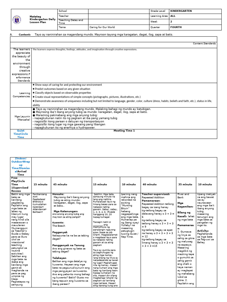 Kinder New DLL Week32 Day2 | PDF