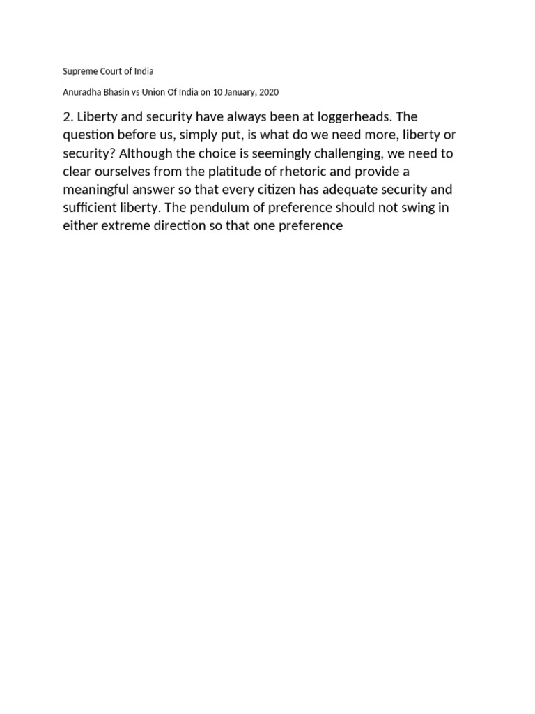 Balancing Liberty and Security in India | PDF | Freedom Of Speech ...