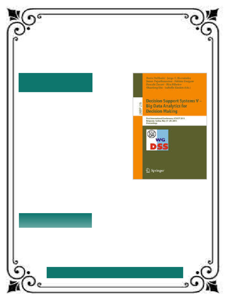 Decision Support Systems V Big Data Analytics for Decision Making First International Conference ...