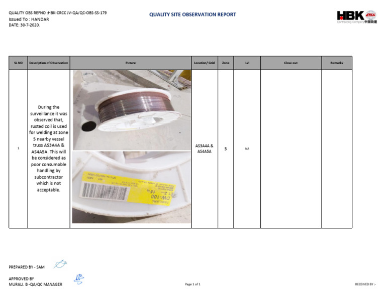 Hbk Crcc Jv Qaqc Obs Ss 179 | PDF