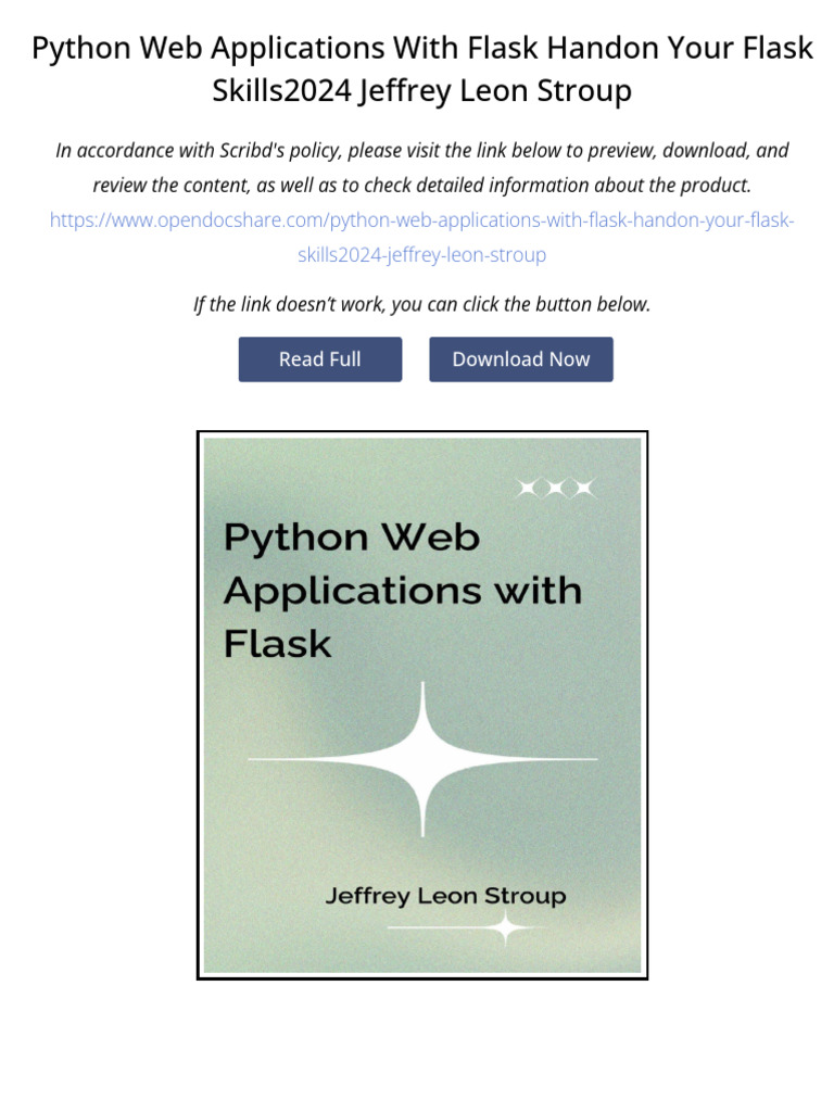 Python Web Applications With Flask Handon Your Flask Skills2024 Jeffrey ...