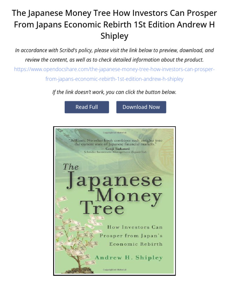 The Japanese Money Tree How Investors Can Prosper From Japans Economic ...