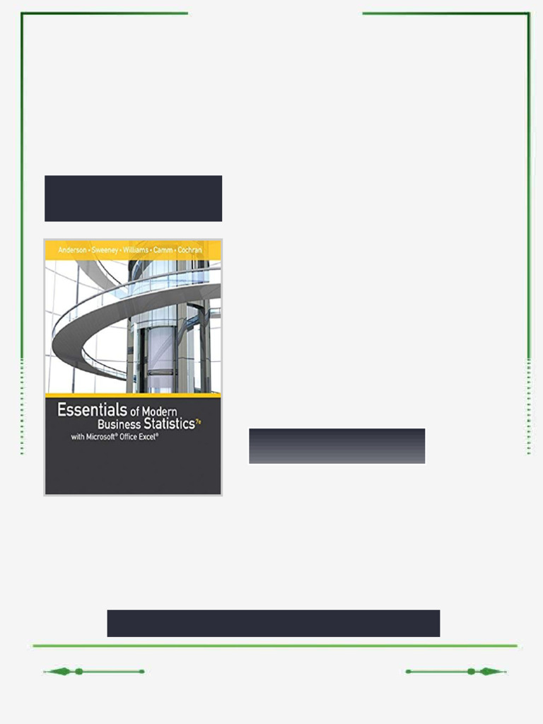 (eBook PDF) Essentials of Modern Business Statistics with Microsoft Office Excel 7th Edition ...