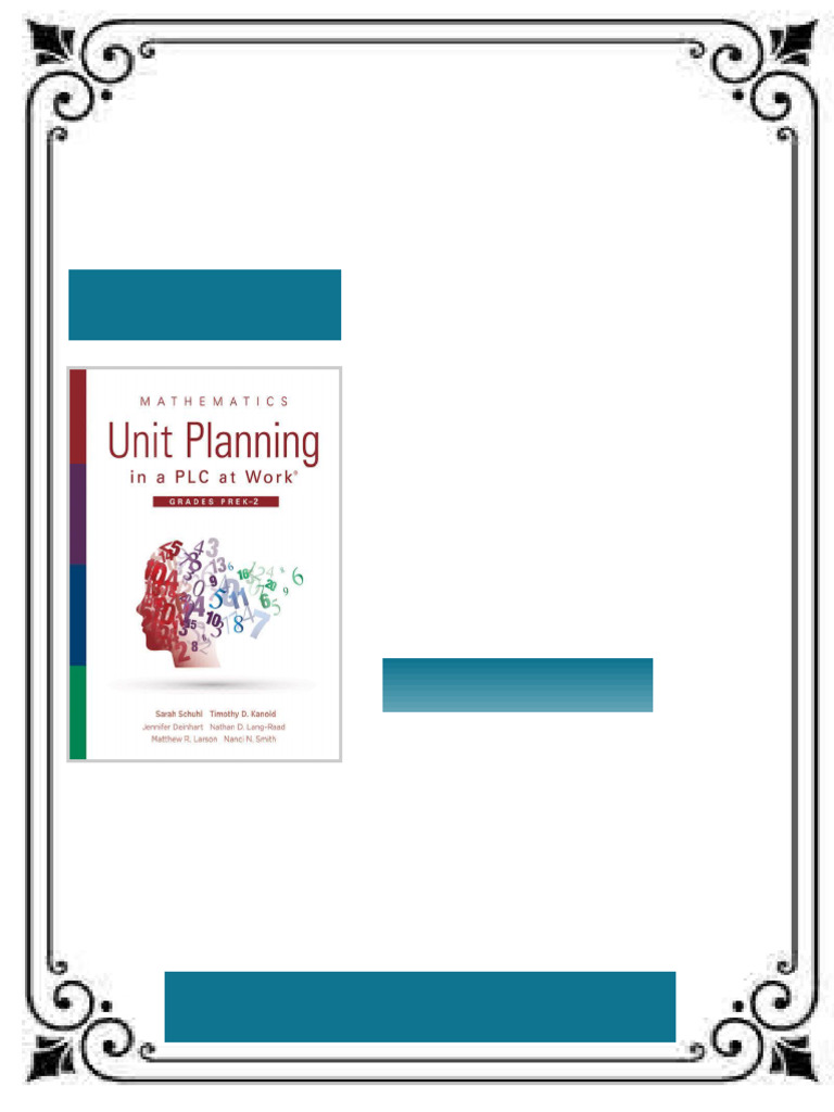 Mathematics Unit Planning in a PLC at Work Grades PreK 2 1st Edition ...