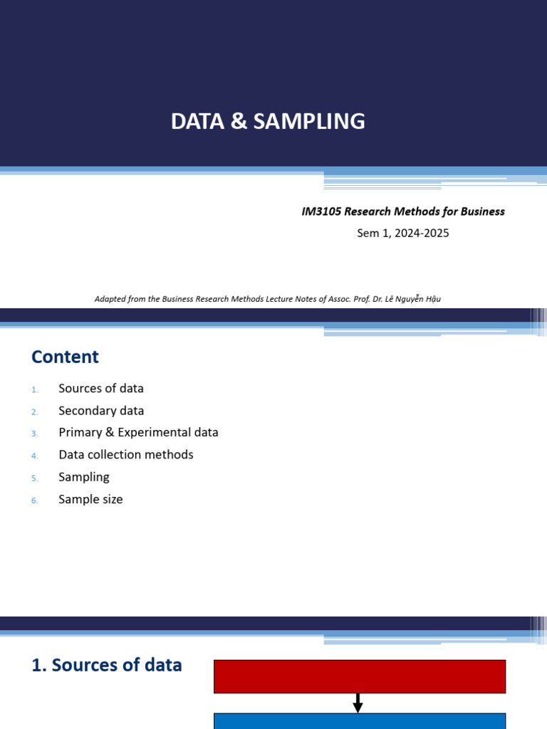 L4 _ Data and Sampling | PDF | Sampling (Statistics) | Experiment