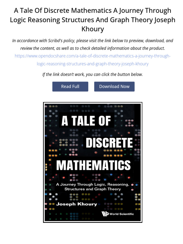 A Tale Of Discrete Mathematics A Journey Through Logic Reasoning ...