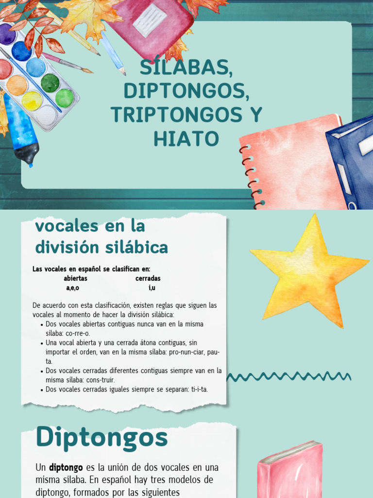 Sílabas, Diptongos, Triptongos y Hiato | PDF