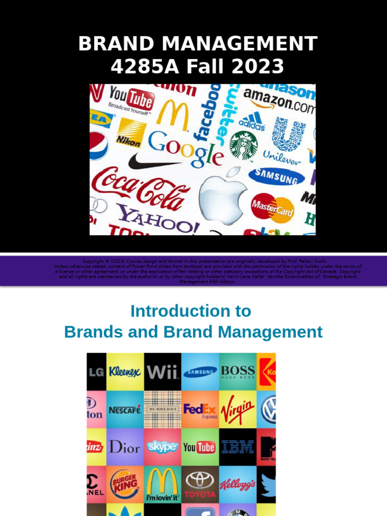 Lecture 1 Intro To Course and Brand Management For Posting | PDF ...
