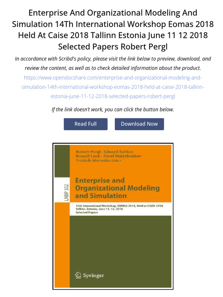 Enterprise and Organizational Modeling and Simulation 14th ...