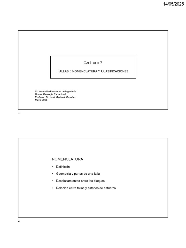Cap 7 Fallas - Nomenclatura & Clasificaciones | PDF | Falla (geología ...
