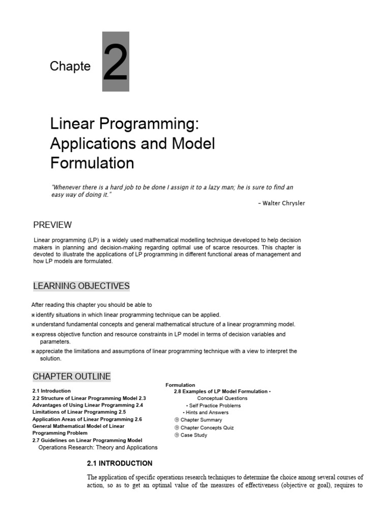 Module 1b - Introduction to Linear Programming Problem (LPP) | PDF ...