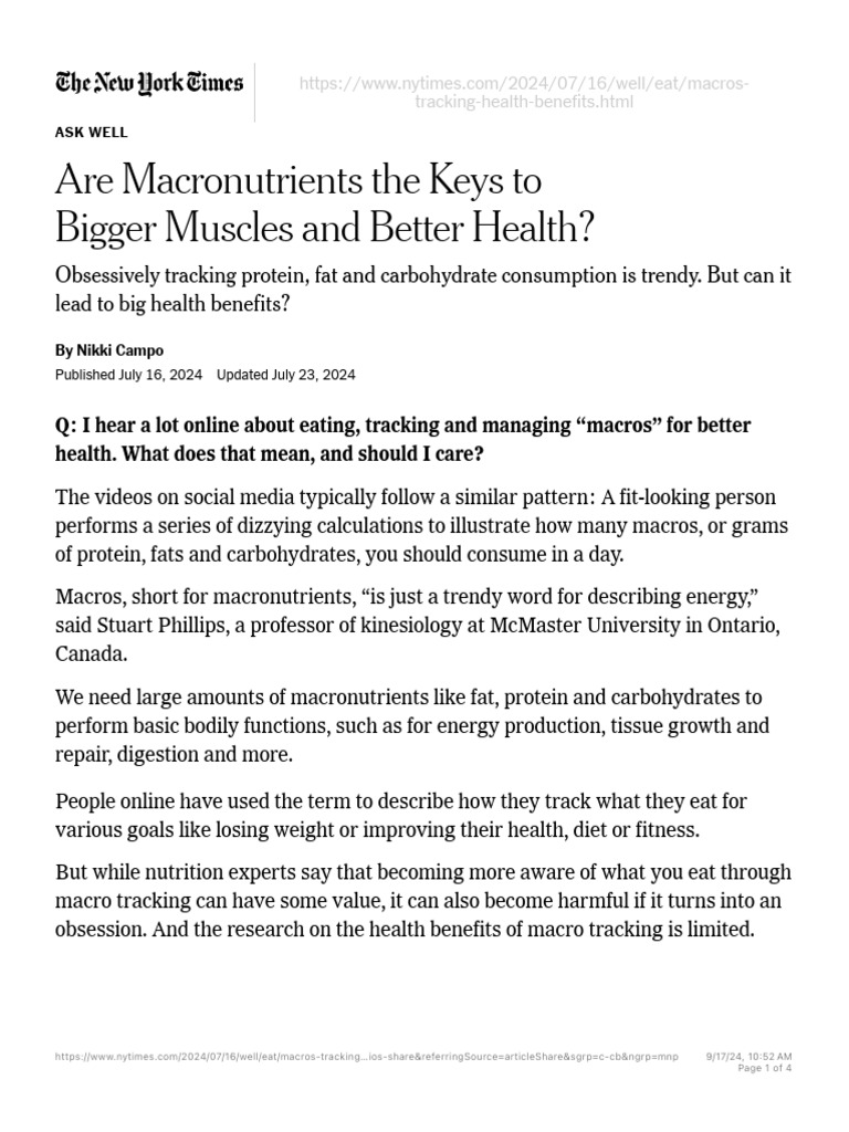 Benefits and Risks of Macro Tracking | PDF | Dieting | Weight Loss