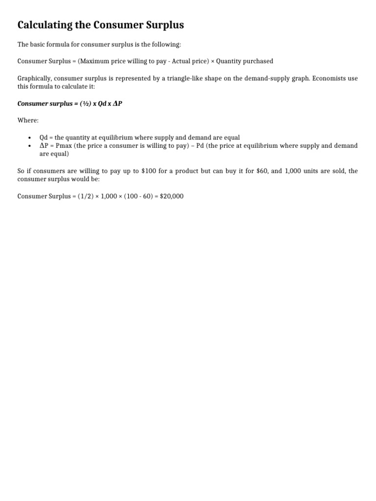 Understanding Consumer Surplus Calculation | PDF
