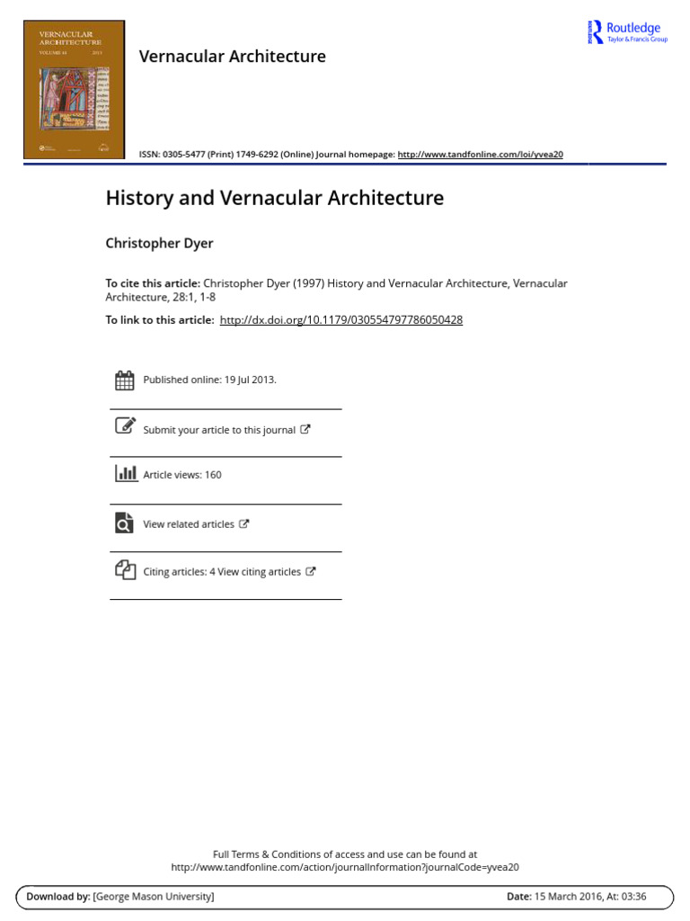1997 - Christopher Dyer - History and Vernacular Architecture | PDF ...