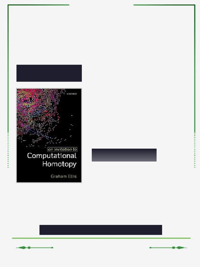 An Invitation To Computational Homotopy 1st Edition Graham Ellis Ebook ...
