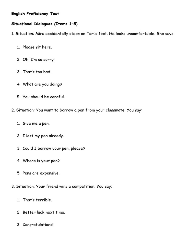 English Proficiency Test Practice Guide | PDF | City